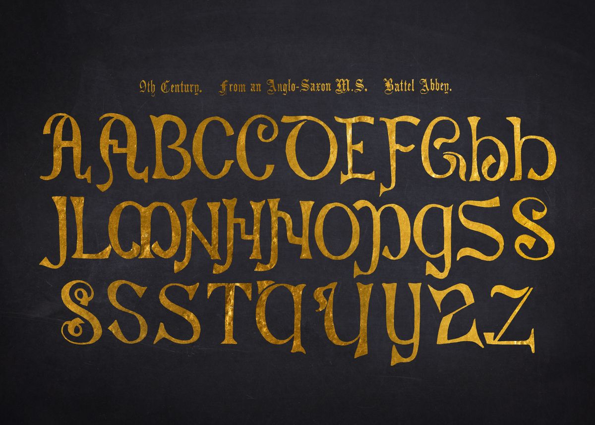 'Anglo Saxon Alphabet' Poster, picture, metal print, paint by Aged ...