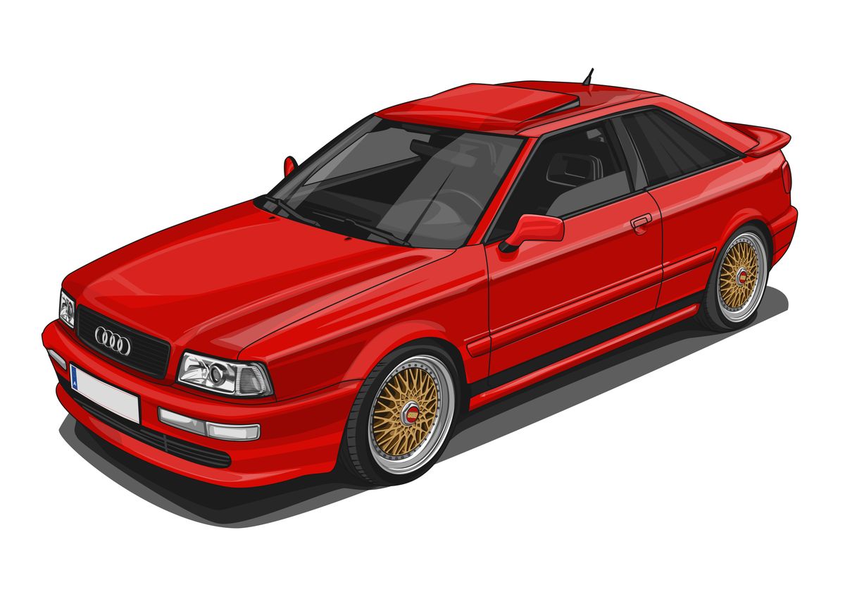 'Audi Coupe Typ 89 80' Poster, picture, metal print, paint by ...