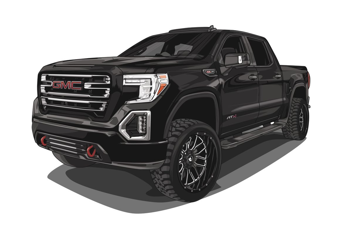 'GMC Sierra AT4 6.2L V8' Poster, picture, metal print, paint by ...