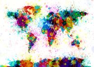 'World Map Paint Splashes' Poster, picture, metal print, paint by ...