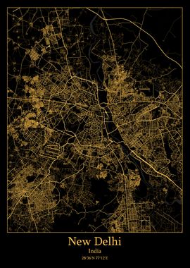 'New Delhi India' Poster, picture, metal print, paint by Iwoko | Displate