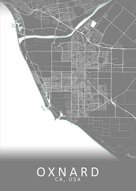 'Oxnard CA USA City Map' Poster, picture, metal print, paint by City ...