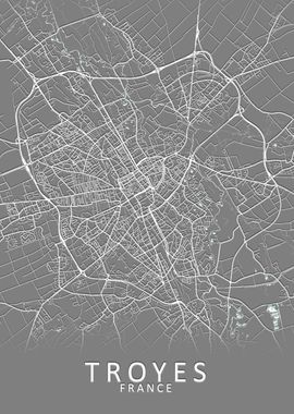 'Troyes France City Map' Poster, picture, metal print, paint by City ...