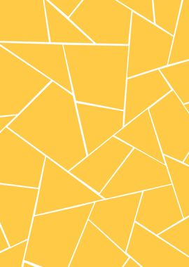 'Yellow White Geometric 1' Poster, picture, metal print, paint by Anita ...