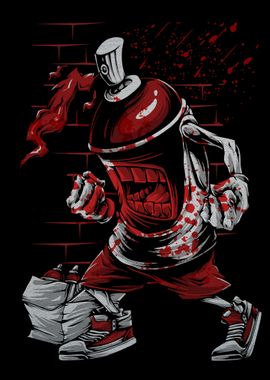 'Skater Spray Paint Man' Poster, picture, metal print, paint by Atomic ...