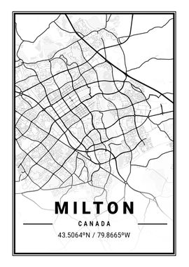 'Milton Light City Map' Poster, picture, metal print, paint by Tien ...