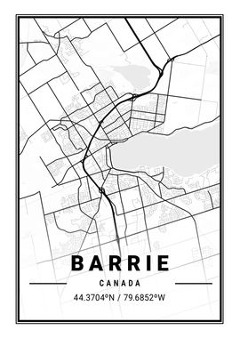 'Barrie Light City Map' Poster, picture, metal print, paint by Tien ...