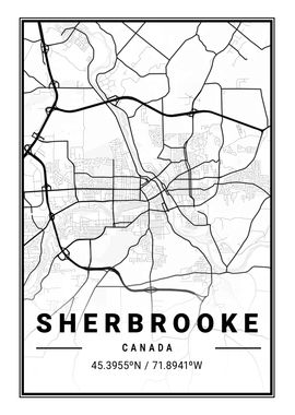 'Sherbrooke Light City Map' Poster, picture, metal print, paint by Tien ...