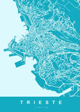 'TRIESTE City Map Italy' Poster, picture, metal print, paint by ...