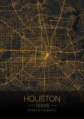 'Houston Texas Citymap' Poster, picture, metal print, paint by Mr Maker ...