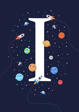 'alphabet I outer space' Poster, picture, metal print, paint by Yahya ...