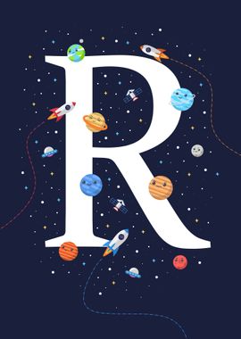 'letter R outer space' Poster, picture, metal print, paint by Yahya Art ...