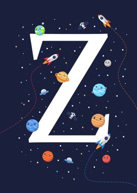 'letter Z solar system' Poster, picture, metal print, paint by Yahya ...