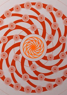 'Red Orange Sacred Geometry' Poster, picture, metal print, paint by ...