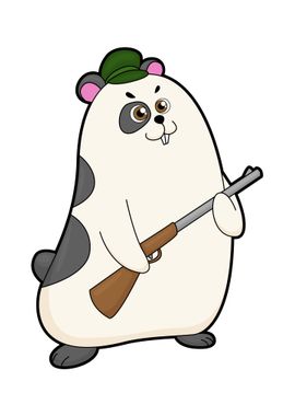 'Hamster Hunter Gun' Poster, picture, metal print, paint by Markus ...