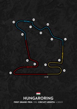 'Hungaroring' Poster, picture, metal print, paint by IMR Designs | Displate