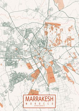'Marrakesh Map Bohemian' Poster, picture, metal print, paint by deMAP ...