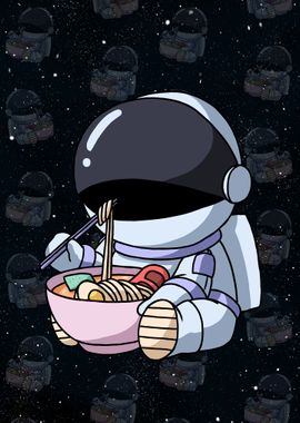'Celestial Astronaut Ramen' Poster, picture, metal print, paint by ...