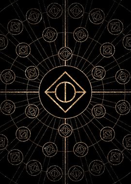 'Black and Gold Magic Seal ' Poster, picture, metal print, paint by ...