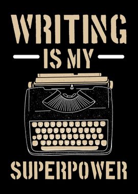'Writing Superpower' Poster, picture, metal print, paint by FunnyGifts ...