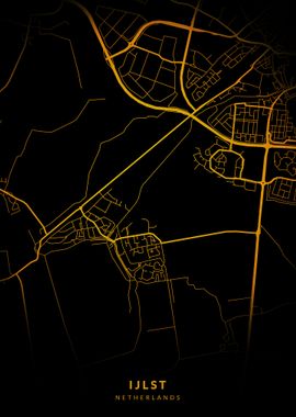 'IJlst City Map' Poster, picture, metal print, paint by Trulaf Design | Displate