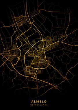 'Almelo City Map' Poster, picture, metal print, paint by Trulaf Design ...