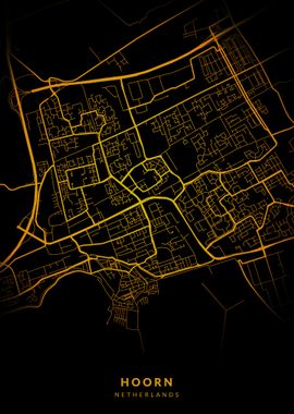 'Hoorn City Map' Poster, picture, metal print, paint by Trulaf Design ...