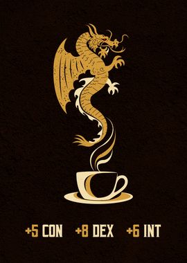 'Coffee Stats Dungeons' Poster, picture, metal print, paint by Uber ...