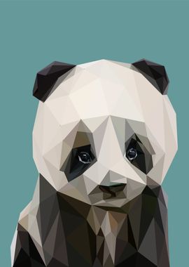 'Cute baby panda' Poster, picture, metal print, paint by Lowpoly ...