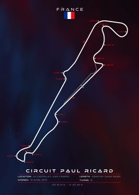 'Circuit Paul Ricard' Poster, picture, metal print, paint by ...