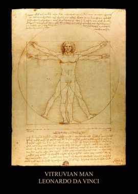 'Vitruvian Man 2 LINE' Poster, picture, metal print, paint by Atomic ...