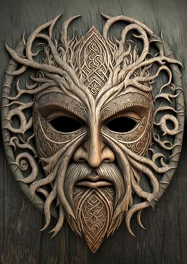 'Celtic god mask' Poster, picture, metal print, paint by Arturo Vivo ...