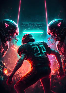 'Glowing Football' Poster, picture, metal print, paint by David ...