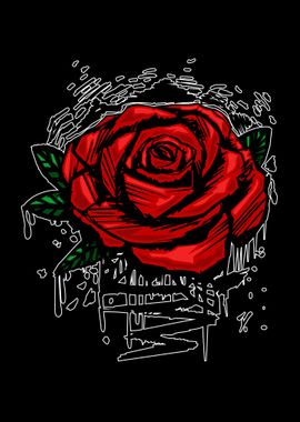 'Rugged Rose' Poster, picture, metal print, paint by Adamzworld | Displate