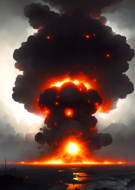 'Nuclear war' Poster, picture, metal print, paint by Lukasz Kobylka ...