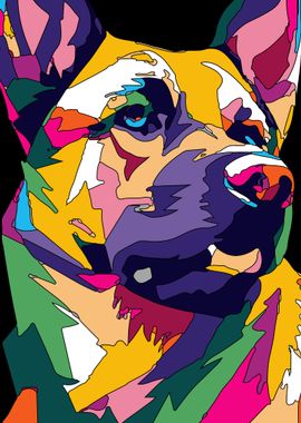 'Dog 3 WPAP Style' Poster, picture, metal print, paint by ShrewdOne ...