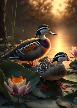 'duck mallard' Poster, picture, metal print, paint by Elysia | Displate