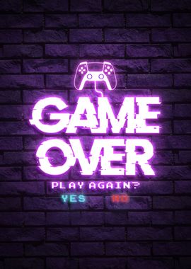 'Game over' Poster, picture, metal print, paint by Kaly Prints | Displate