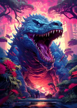 'Ancient Alligator Monster' Poster, picture, metal print, paint by ...