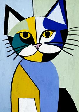 'Fluffy Cat Poster' Poster, picture, metal print, paint by HyggeStudio ...