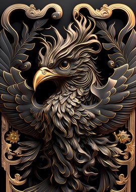 'Glorious Phoenix Art Deco' Poster, picture, metal print, paint by ...