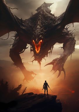 'Fantasy Dragon Endboss' Poster, picture, metal print, paint by ...