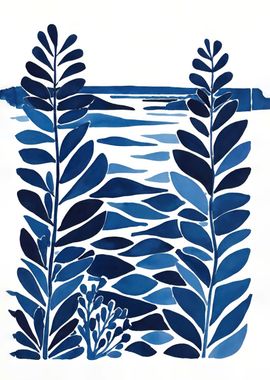 'Blue Landscape Painting' Poster, picture, metal print, paint by ...