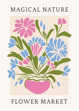 'Magic Nature Flower Market' Poster, picture, metal print, paint by ...