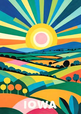 'Vibrant Iowa Art Print' Poster, picture, metal print, paint by ...