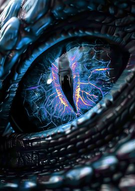 'Blue Dragon Eye' Poster, picture, metal print, paint by Simon Darren ...