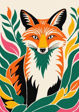 'Cute Fox Animal' Poster, picture, metal print, paint by HyggeStudio ...