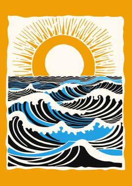 'Sunset Scenic Art' Poster, picture, metal print, paint by HyggeStudio ...