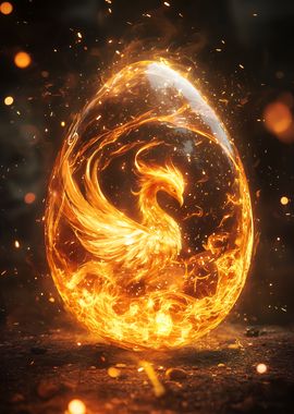 'Phoenix Egg' Poster, picture, metal print, paint by Vfx Artist | Displate