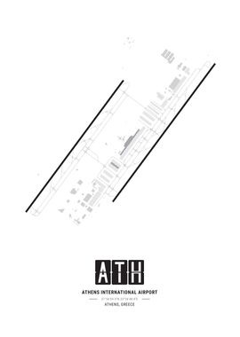 'Athens Airport Layout' Poster, picture, metal print, paint by ...
